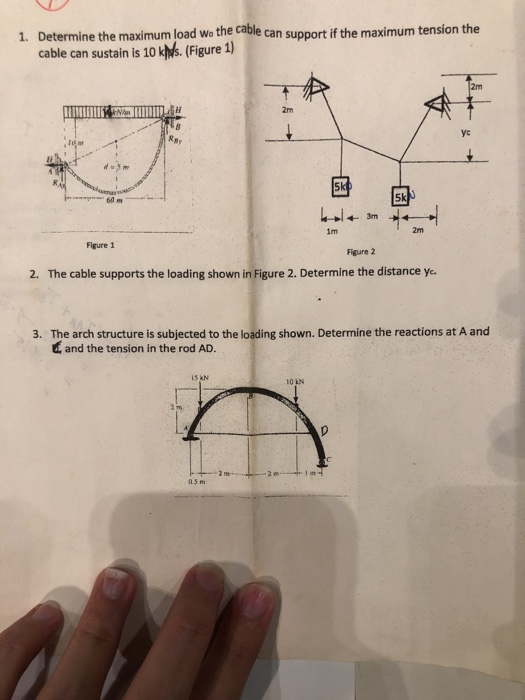 Solved 1. Determine the maximum load Wo the cable can | Chegg.com