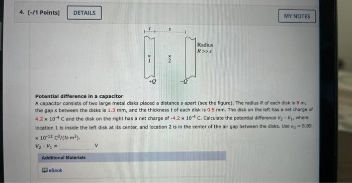 Solved Potential difference in a capacitor A capacitor | Chegg.com