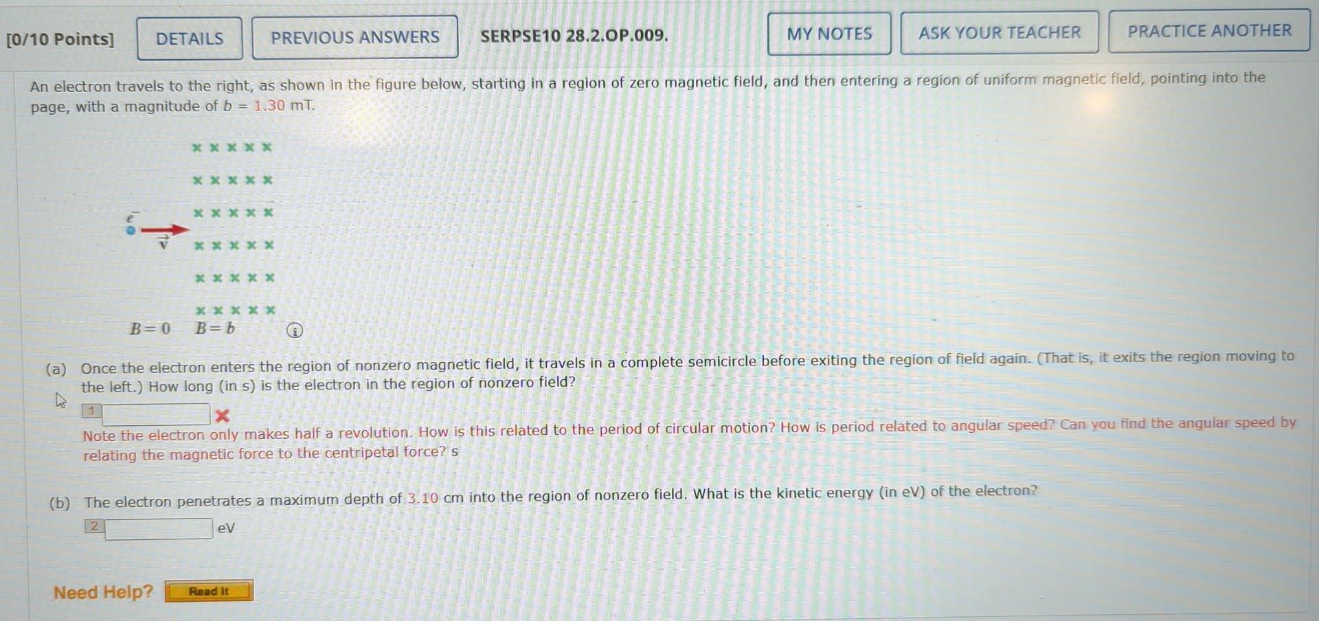 Solved An electron travels to the right, as shown in the | Chegg.com