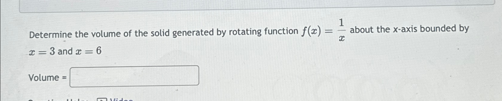 Solved Determine the volume of the solid generated by | Chegg.com