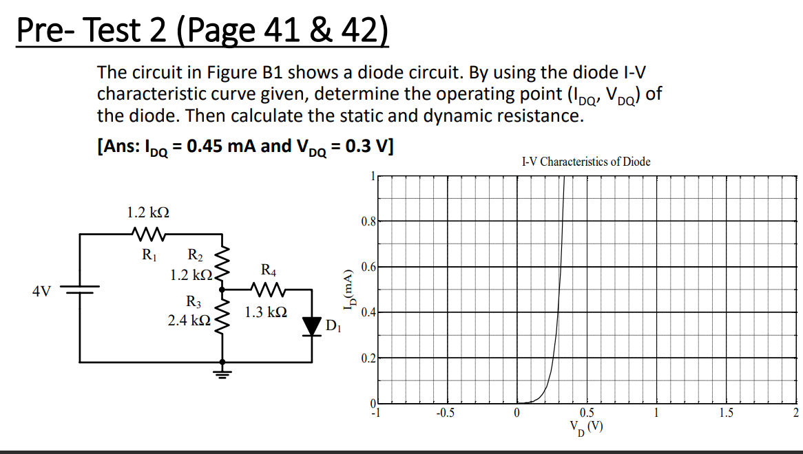Solved Pre- ﻿Test 2 (Page 41 ﻿& 42)The circuit in Figure B1 | Chegg.com