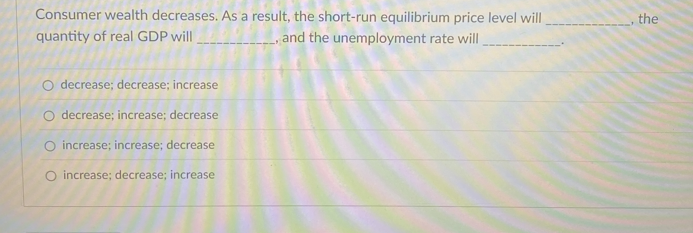 Solved Consumer wealth decreases. As a result, the short-run | Chegg.com