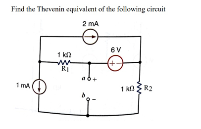 Solved Find the Thevenin equivalent of the following circuit | Chegg.com