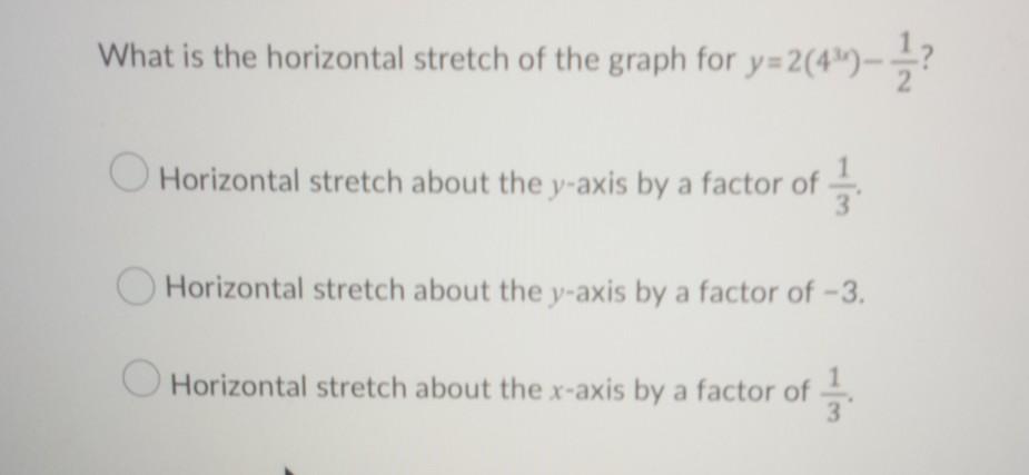 Solved What is the horizontal stretch of the graph for | Chegg.com