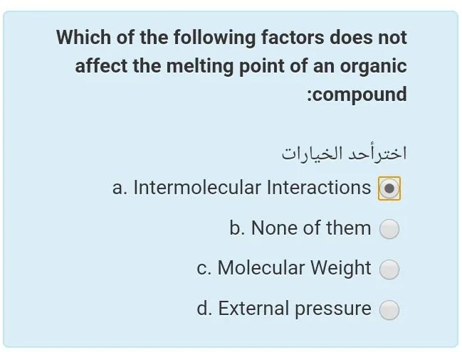 Solved Which of the following factors does not affect the | Chegg.com