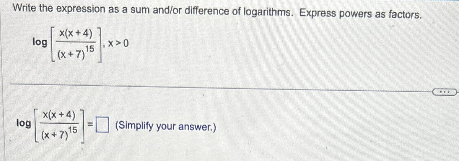 Solved Write the expression as a sum and/or difference of | Chegg.com