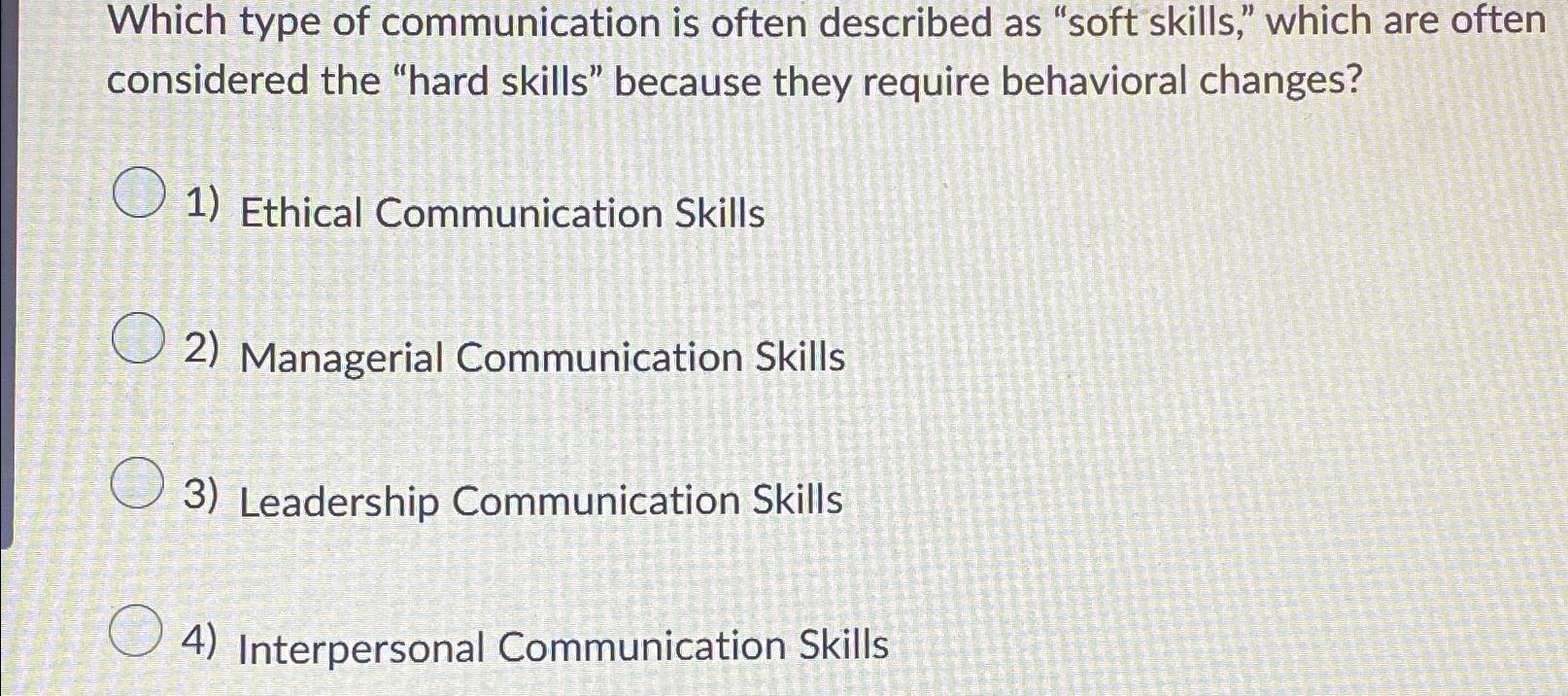 Solved Which type of communication is often described as | Chegg.com