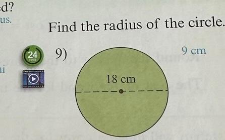 Solved Find the radius of the circle. | Chegg.com