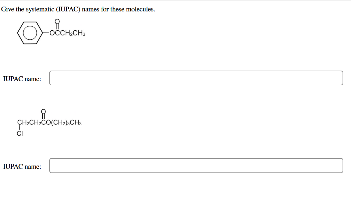 Solved Give the systematic (IUPAC) ﻿names for these | Chegg.com