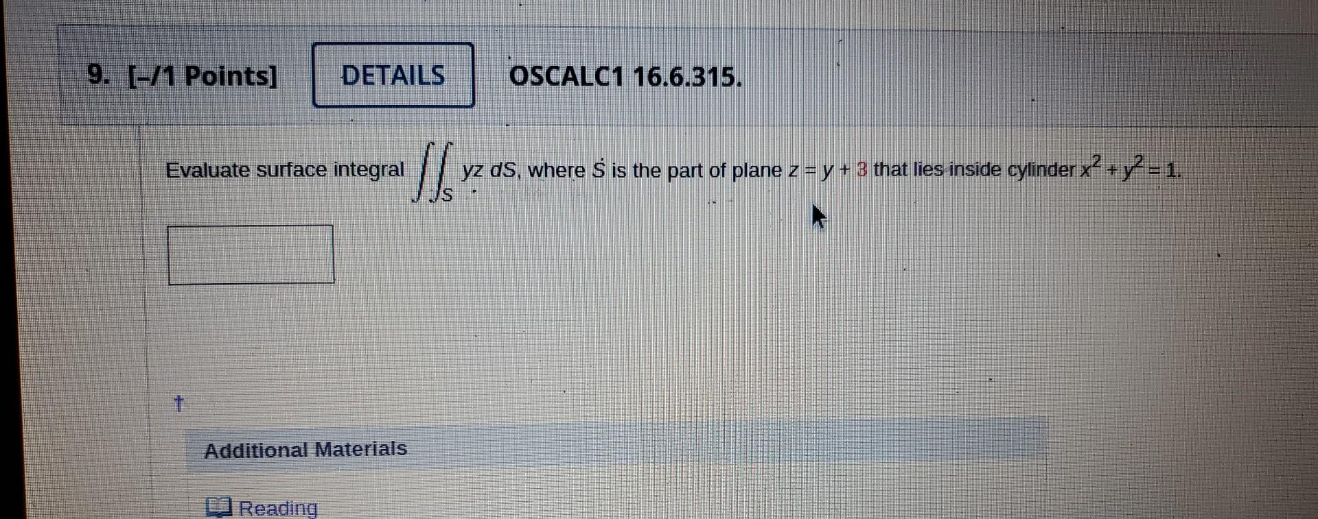 Solved Evaluate surface integral ∬SyzdS, where S˙ is the | Chegg.com