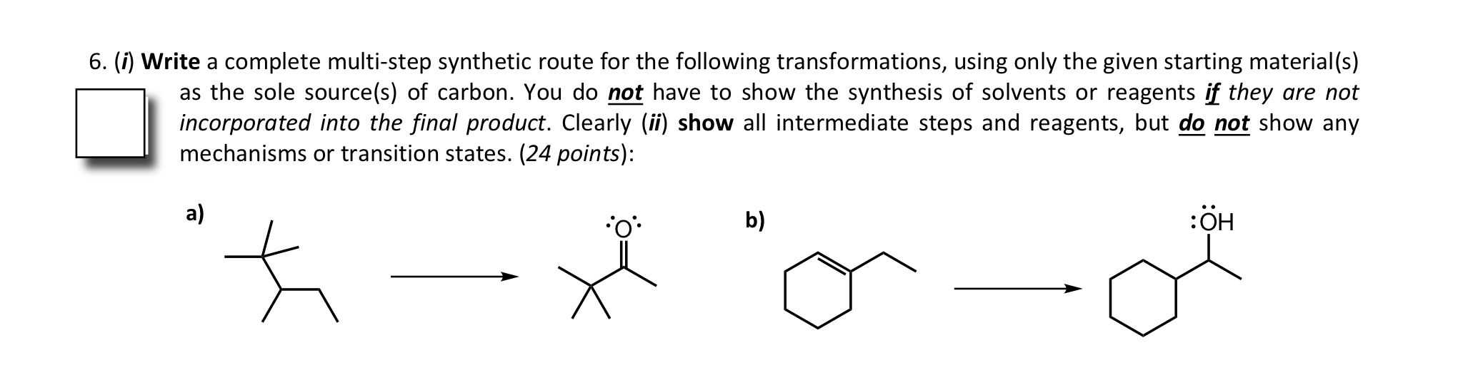Solved (i) ﻿Write a complete multi-step synthetic route for | Chegg.com