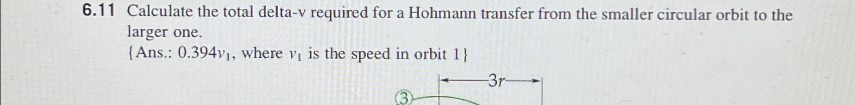 Solved 6.11 ﻿Calculate the total delta-v required for a | Chegg.com