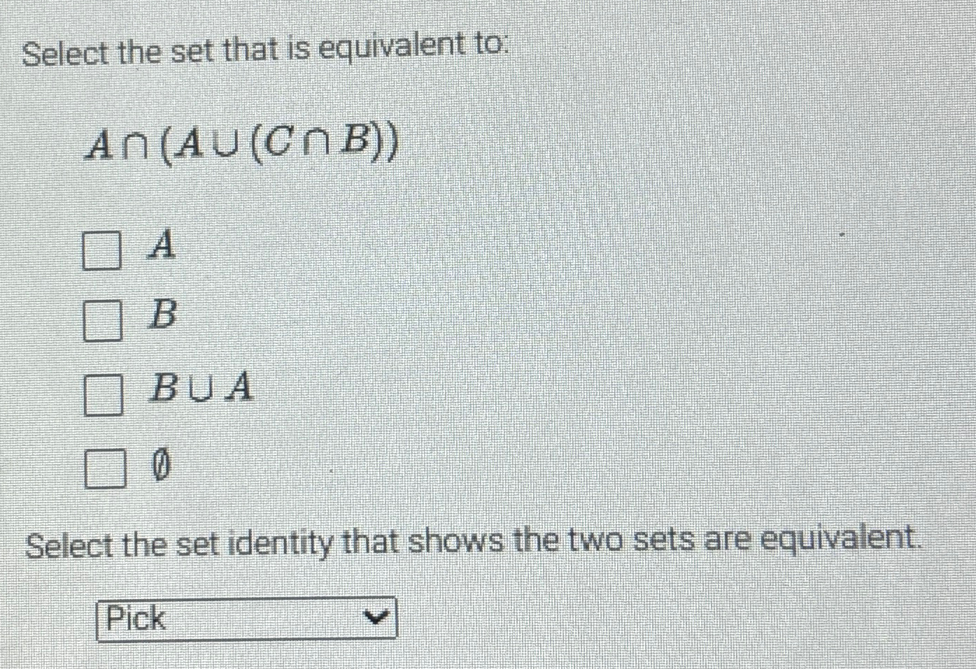 Solved How to solve Select the set that is equivalent | Chegg.com