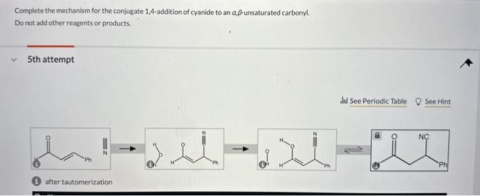 Solved Complete the mechanism for the conjugate 1,4-addition | Chegg.com