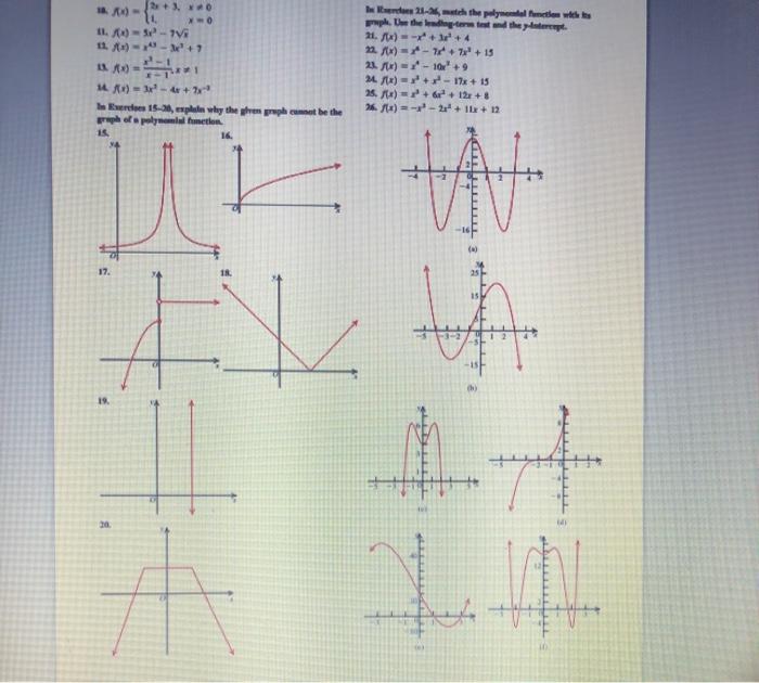 Solved In Exercises 21-26, mateh the polynomial function | Chegg.com