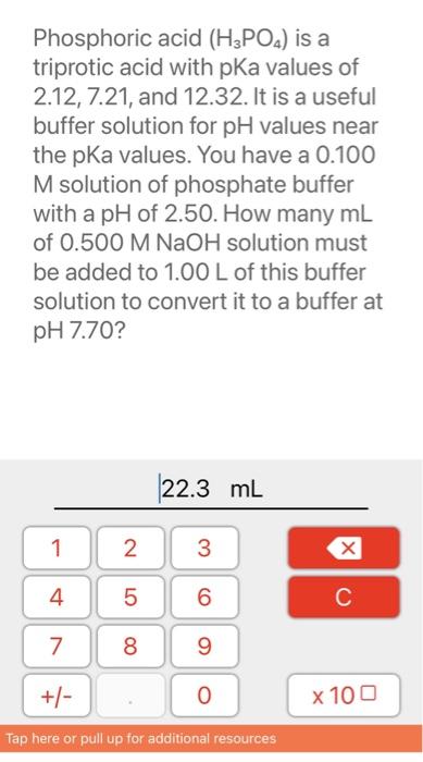 Solved Phosphoric acid (H3PO4) is a triprotic acid with pKa | Chegg.com