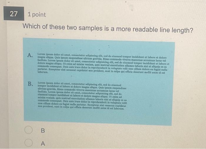 Which of these two samples is a more readable line | Chegg.com