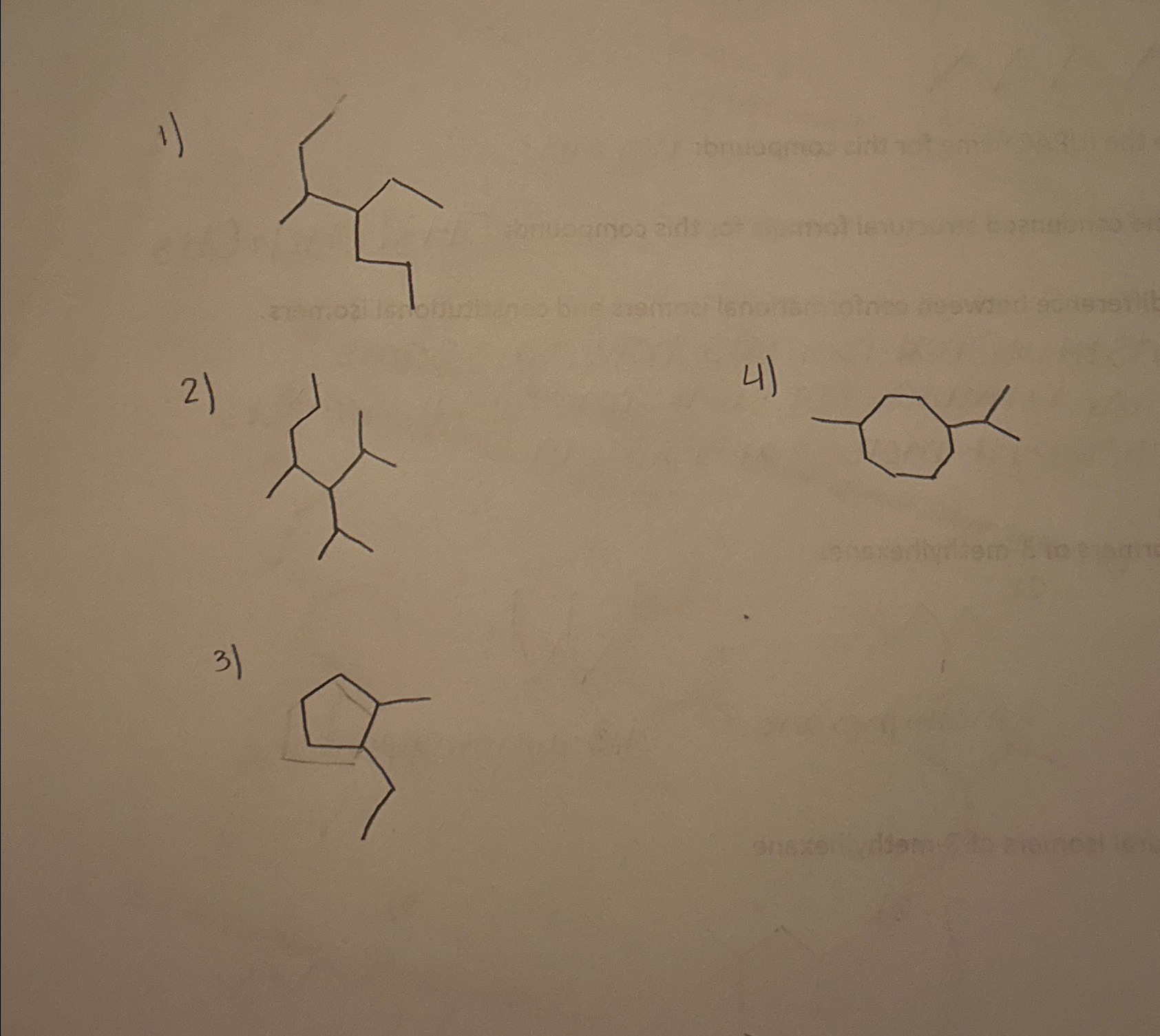 Solved Name the following alkanes | Chegg.com