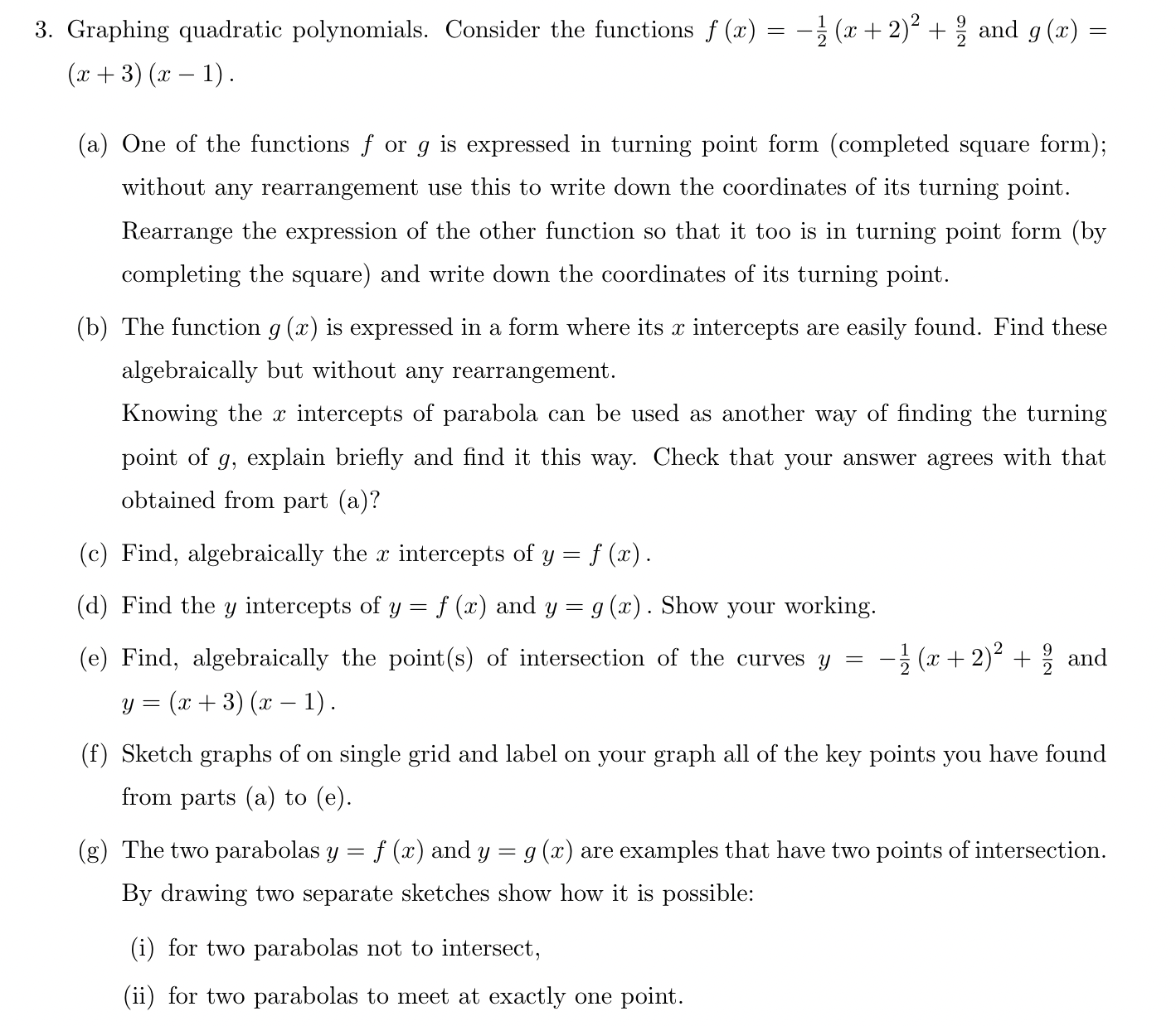 Solved Graphing quadratic polynomials. Consider the | Chegg.com