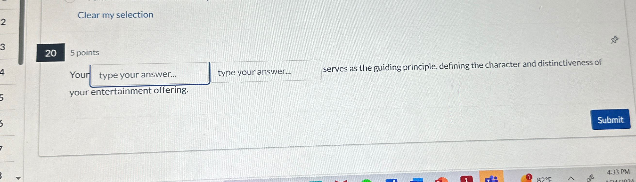 Solved Clear my selection205 ﻿pointsYour type your answer... | Chegg.com