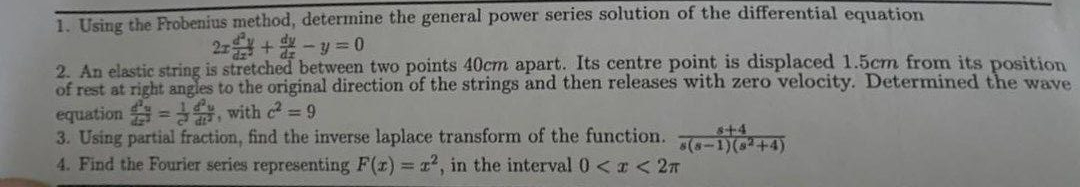 Solved Using the Frobenius method, determine the general | Chegg.com