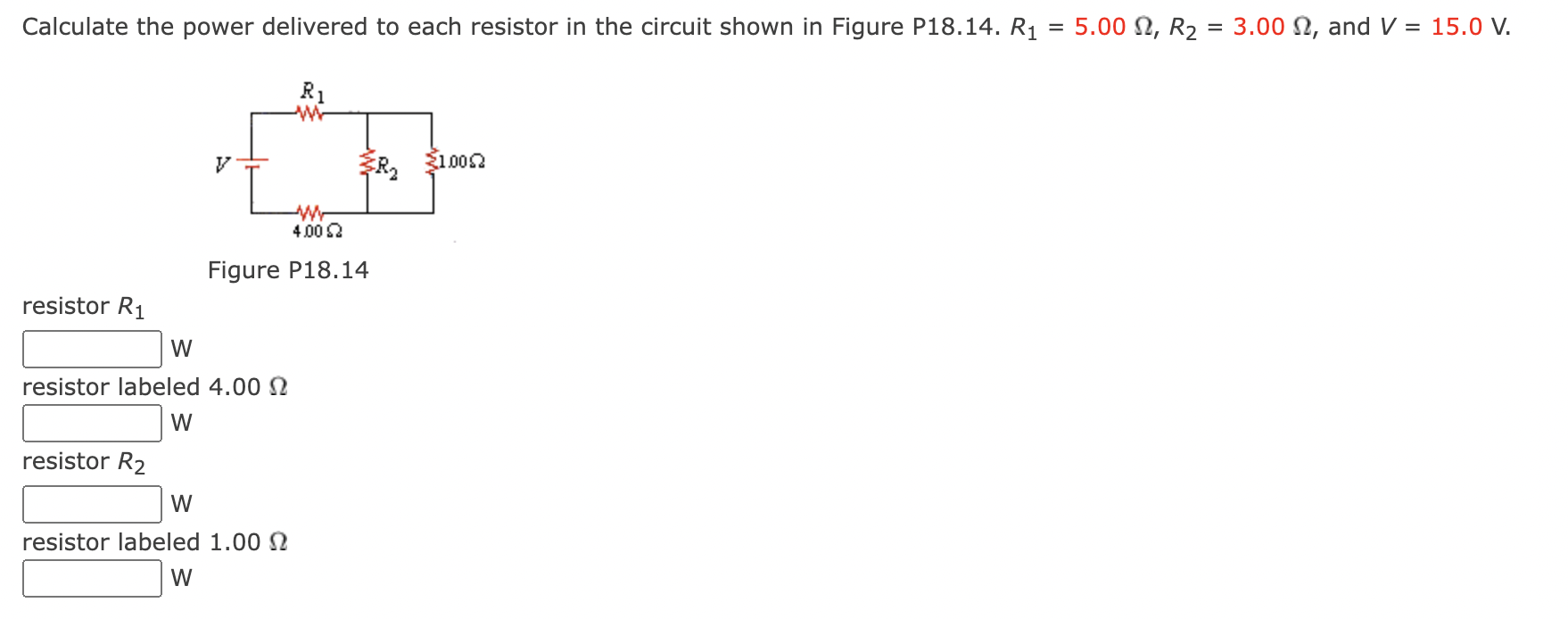 Solved Calculate the power delivered to each resistor in the | Chegg.com