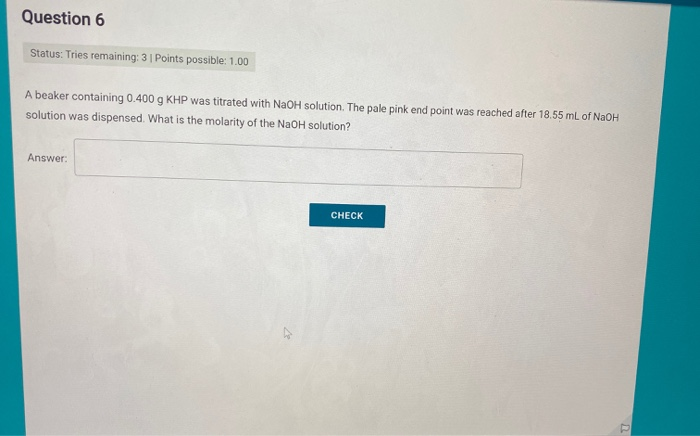 Solved Question 5 Status: Tries remaining: 3 Points | Chegg.com