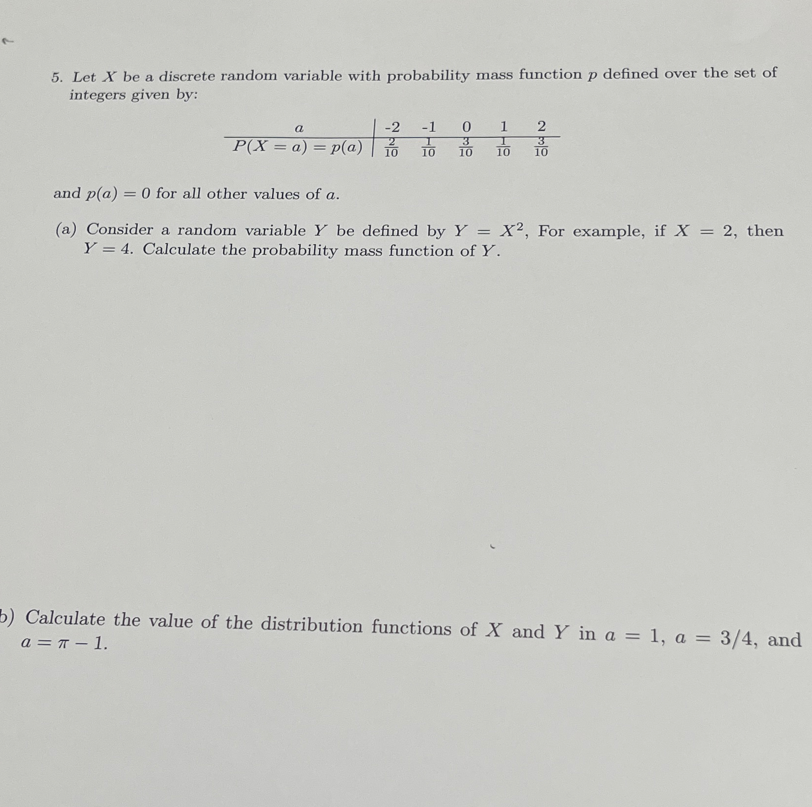Solved Let x ﻿be a discrete random variable with probability | Chegg.com