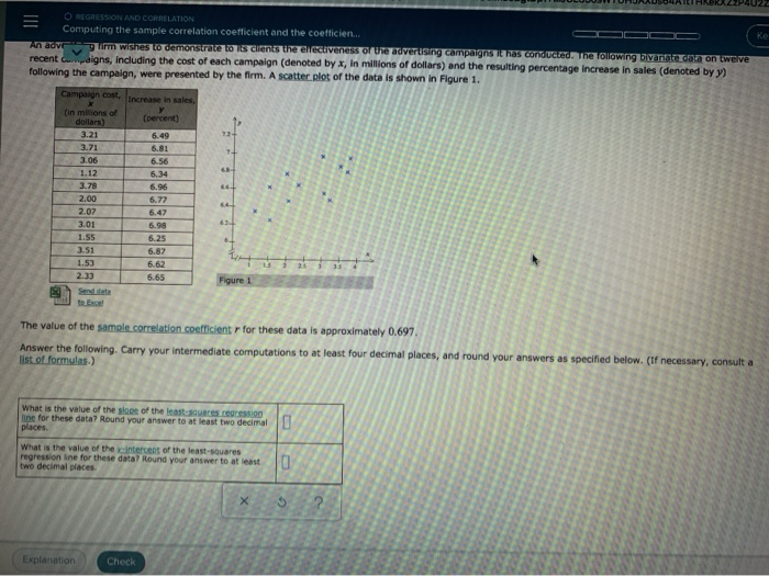 Solved HRER Ке = O REGRESSION AND CORRELATION Computing the | Chegg.com