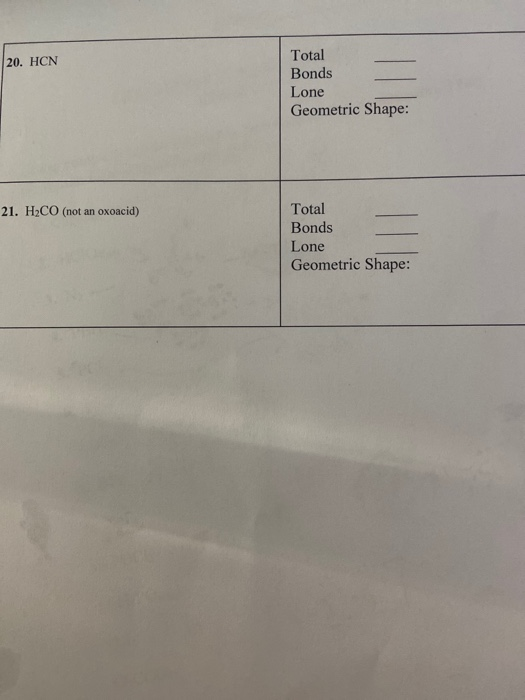 Solved NAME: MOLECULAR GEOMETRY LAB CHEM 1411 1. CF4 Total | Chegg.com