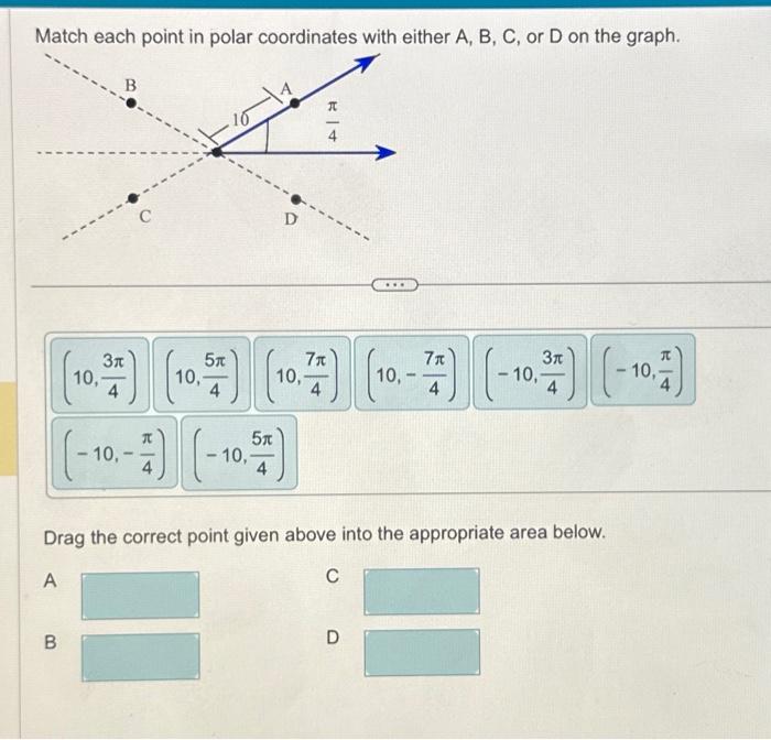 Solved Match each point in polar coordinates with either A, | Chegg.com