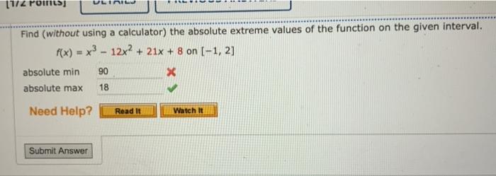 Solved Find (without using a calculator) the absolute | Chegg.com