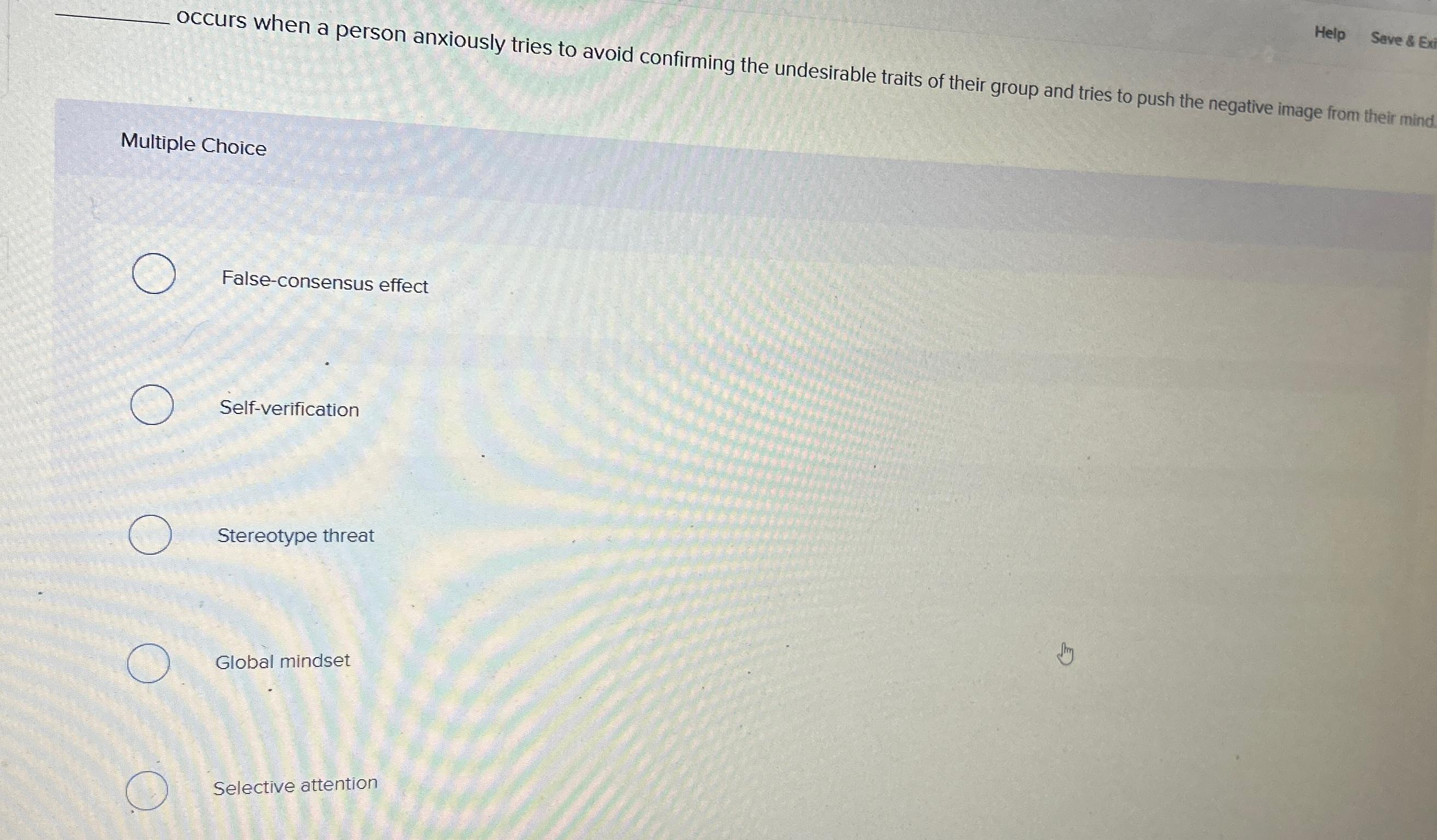 Solved Occurs when a person anxiously tries to avoid | Chegg.com
