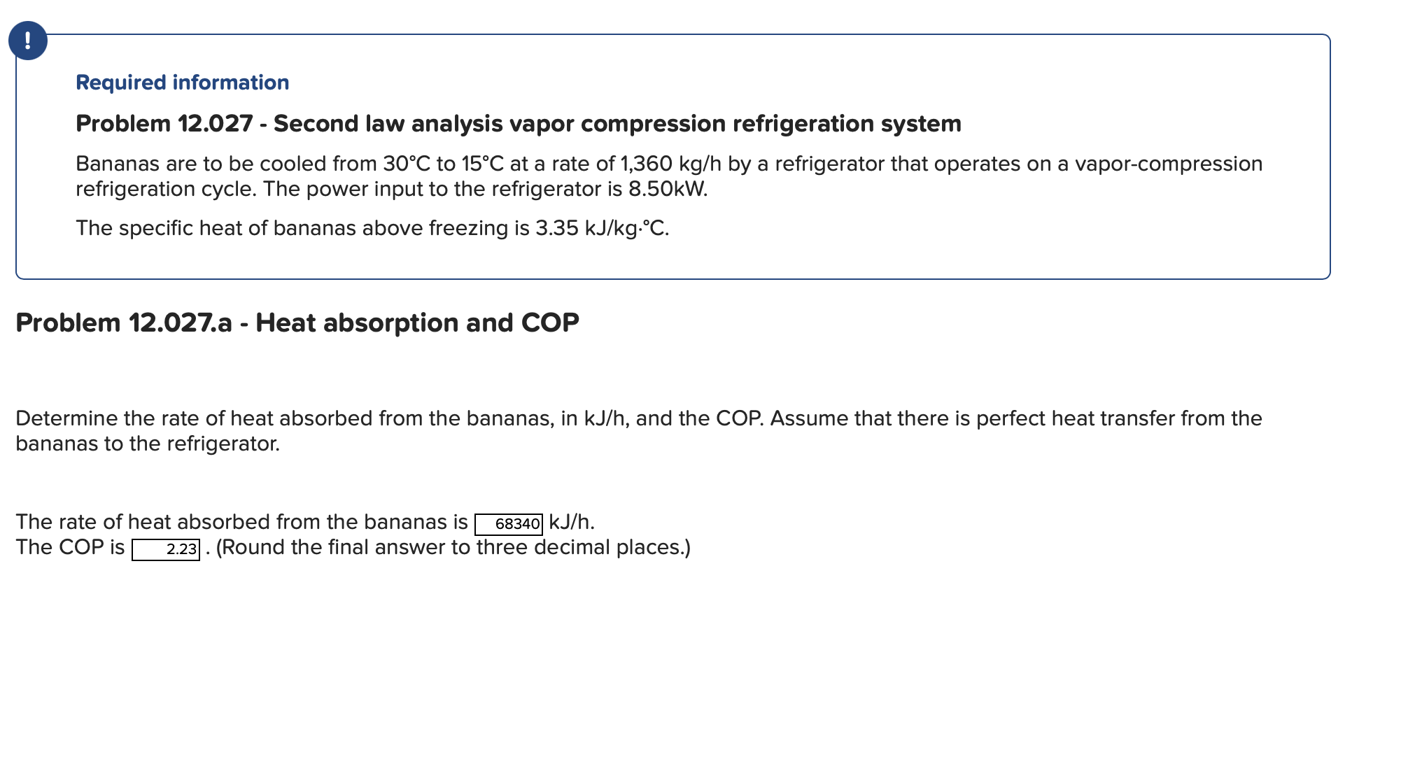 Solved Required informationProblem 12.027-Second law | Chegg.com