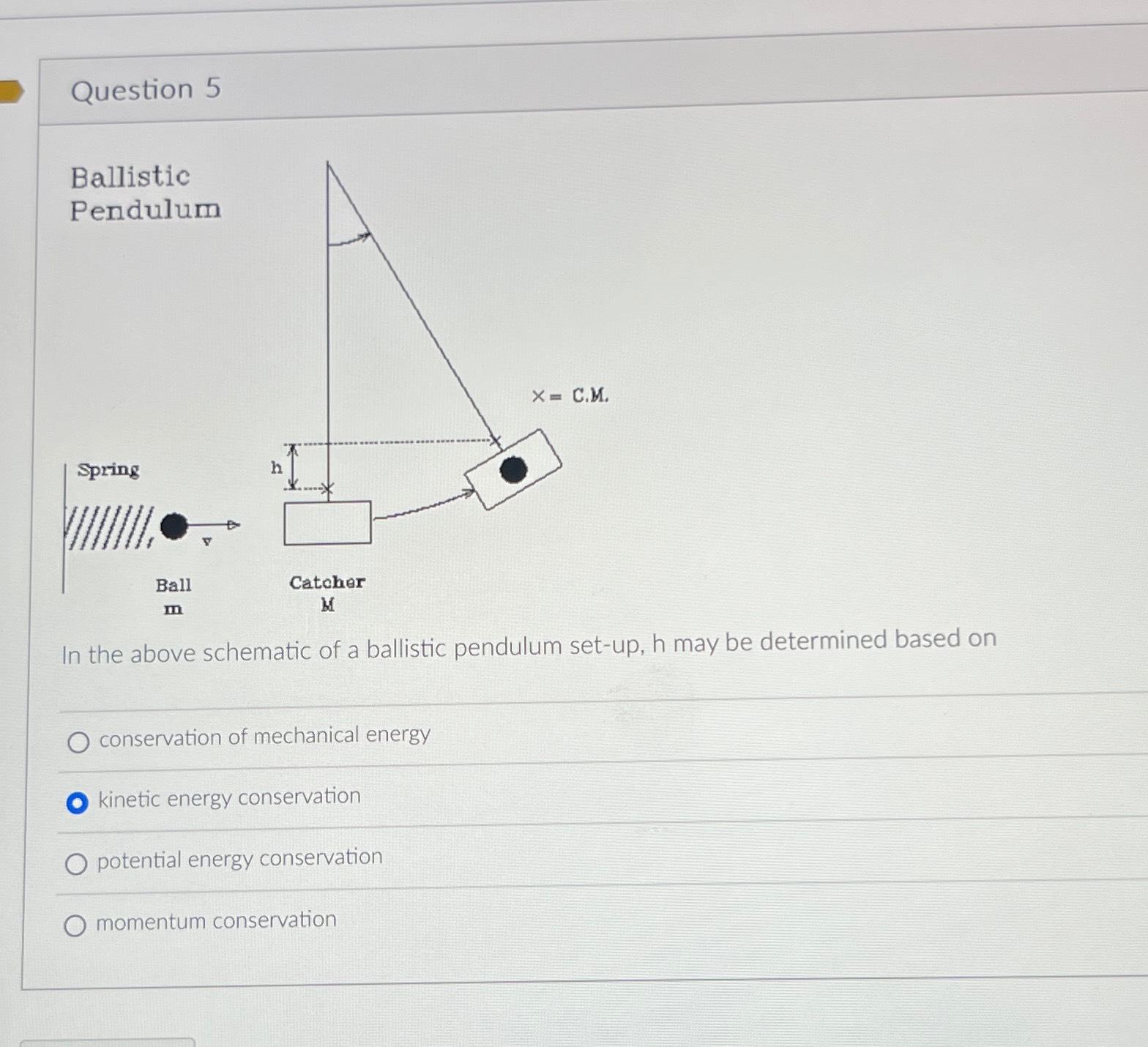Solved Question 5BallisticPendulumIn the above schematic of | Chegg.com
