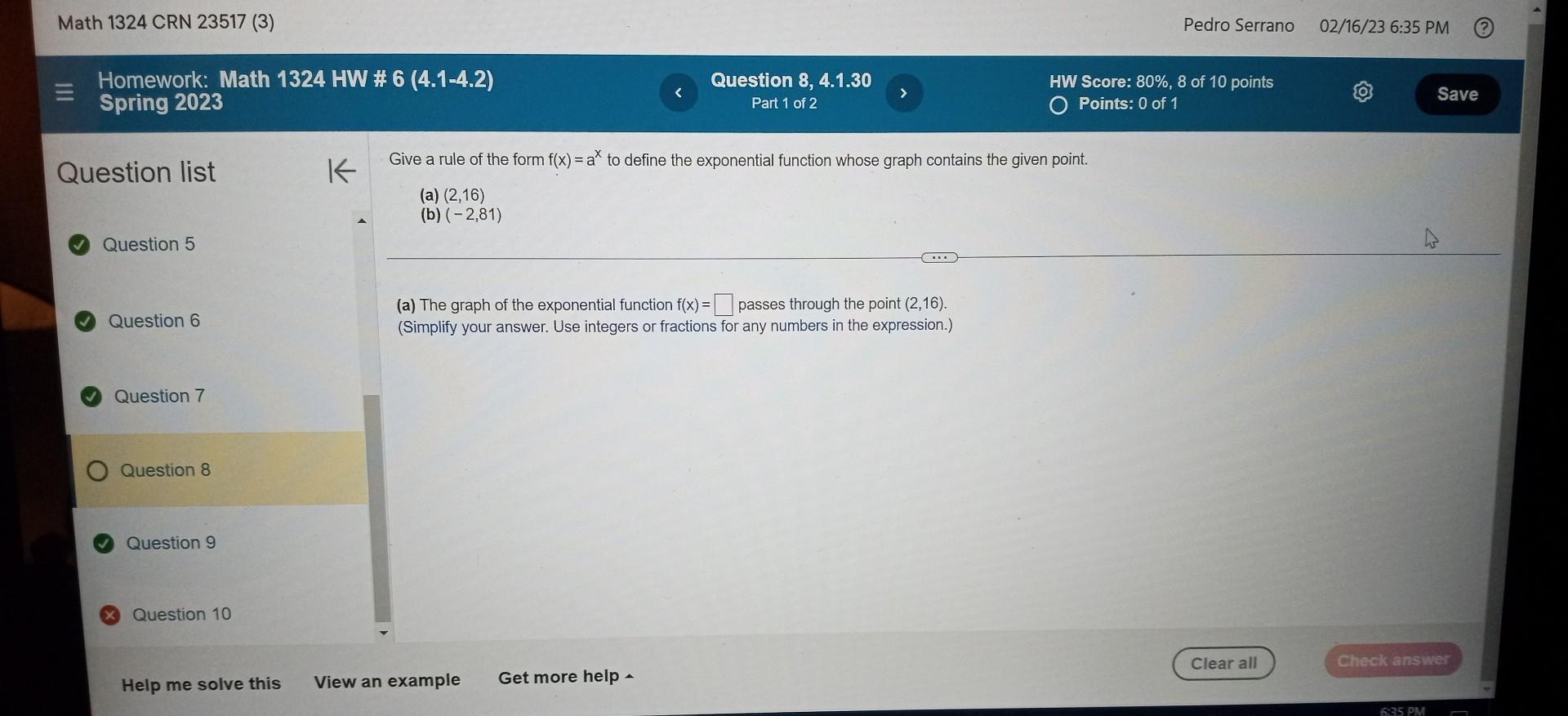 Solved Question list 1← Give a rule of the form f(x)=ax to | Chegg.com