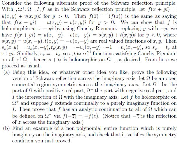 Consider the following alternate proof of the Schwarz | Chegg.com