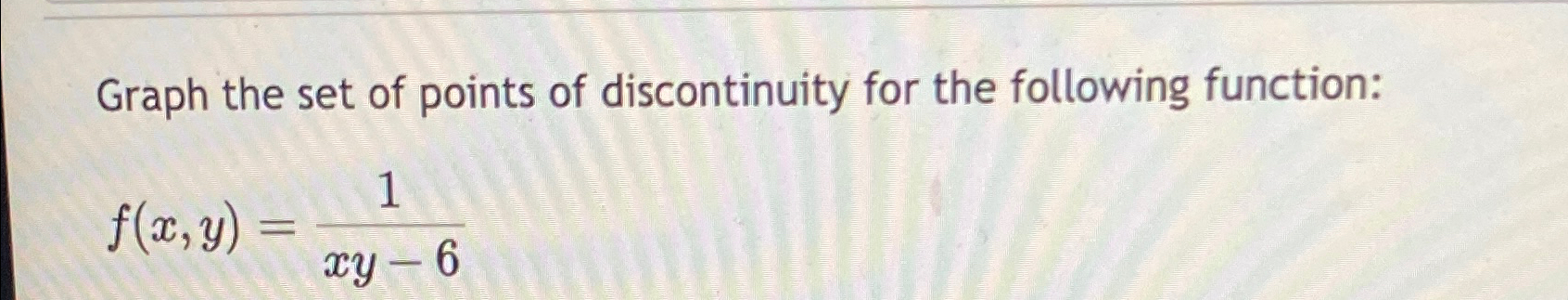Solved Graph the set of points of discontinuity for the | Chegg.com