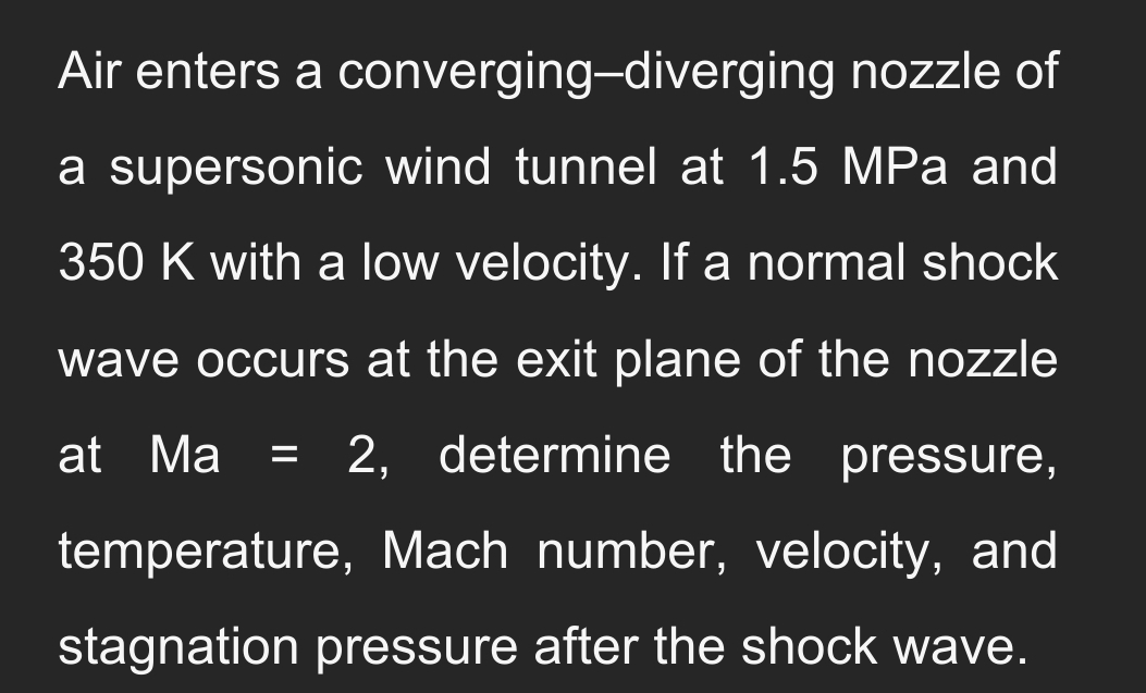 Solved Air enters a converging-diverging nozzle of a | Chegg.com