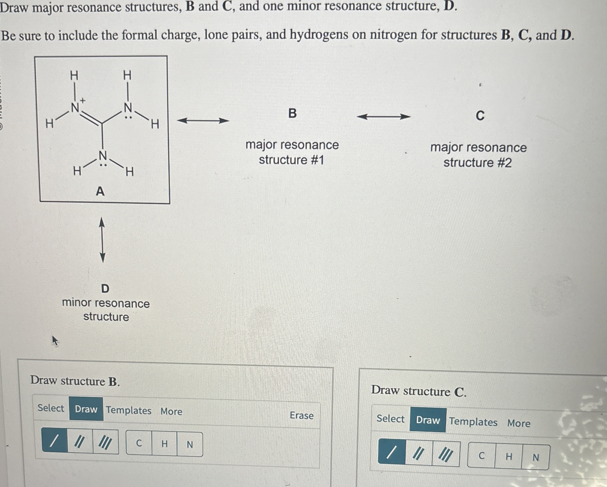 Solved Draw major resonance structures, B and C, ﻿and one | Chegg.com