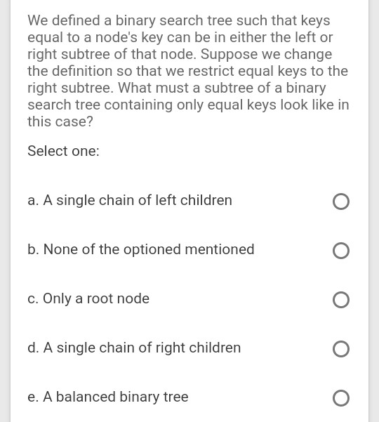Solved The preorder traversal sequence of a binary search | Chegg.com