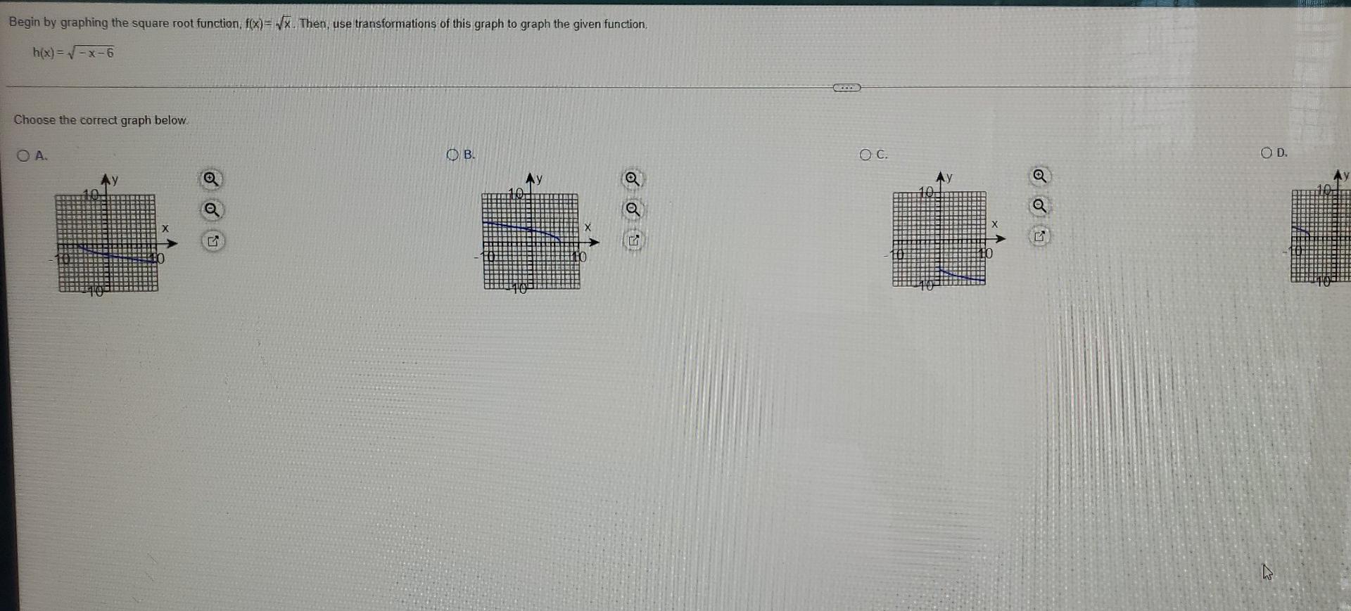 Solved Begin by graphing the square root function, f(x)=x. | Chegg.com