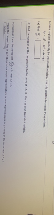 Solved A curve is given implicitly by the equation below. | Chegg.com