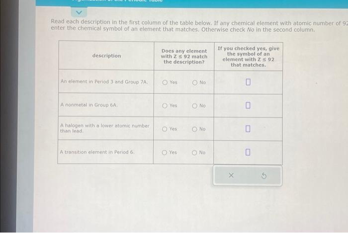 Solved Read each description in the first column of the | Chegg.com