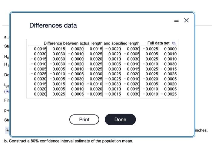 Solved B.) Construct a 80% contidence interval estimate of | Chegg.com