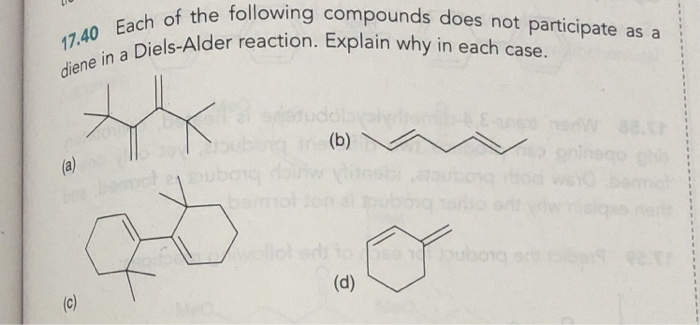 Solved 17.40 Each of the following compounds does not | Chegg.com