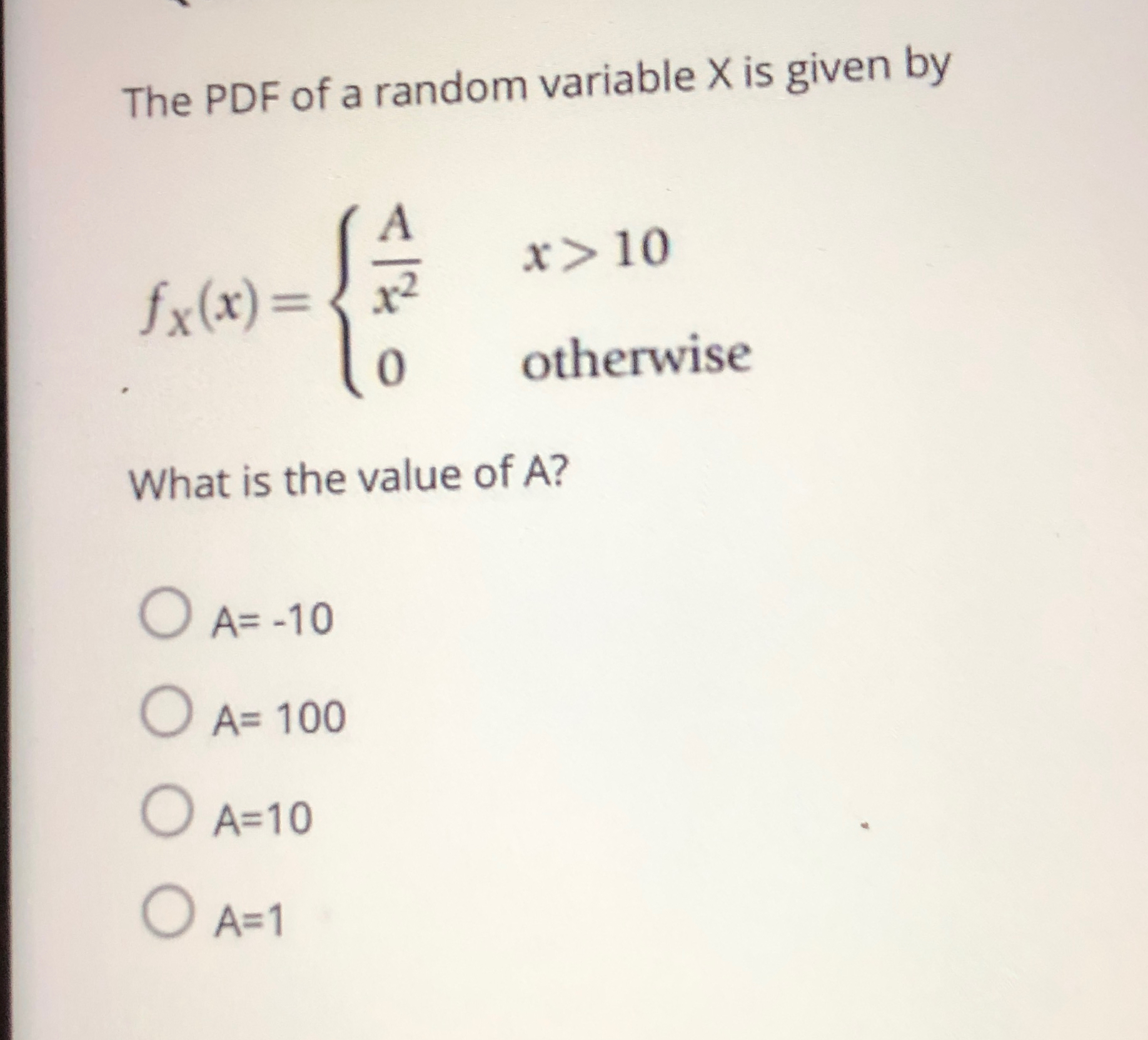Solved The PDF of a random variable x ﻿is given | Chegg.com