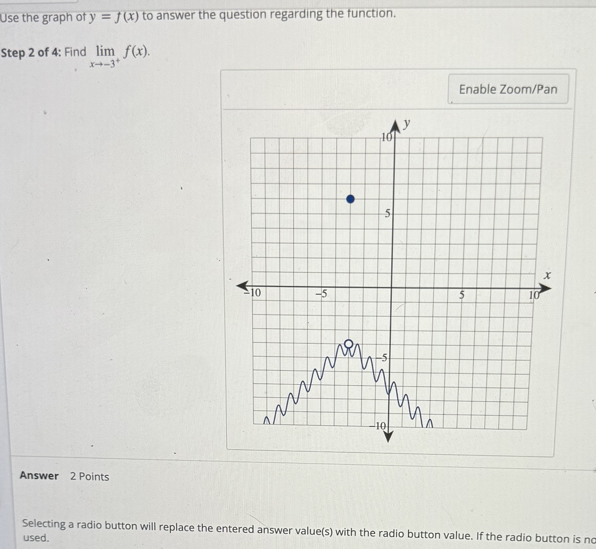 Solved Use the graph of y=f(x) ﻿to answer the question | Chegg.com
