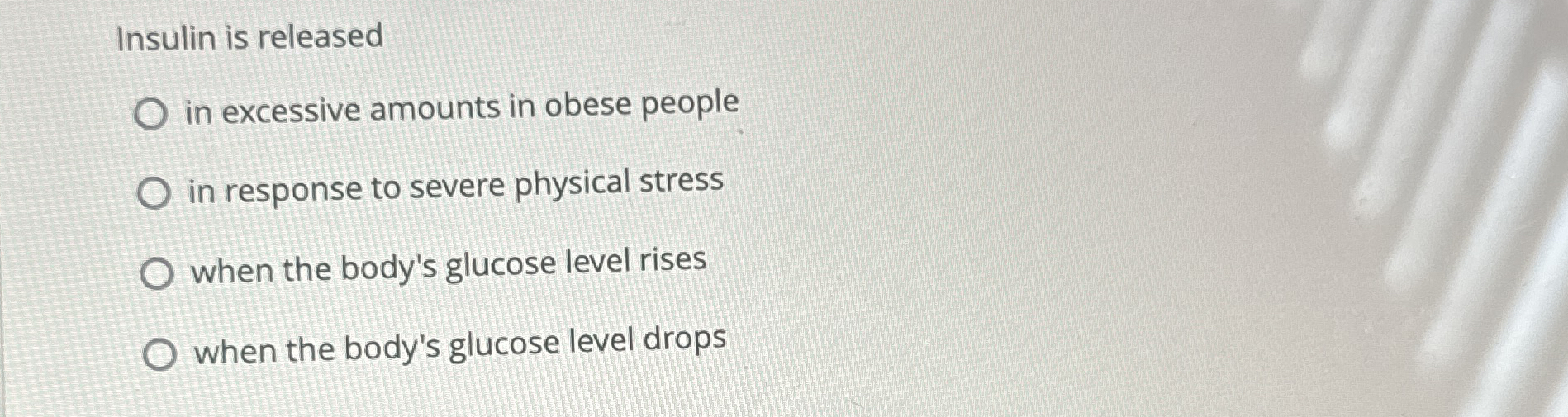 Solved Insulin is releasedin excessive amounts in obese | Chegg.com