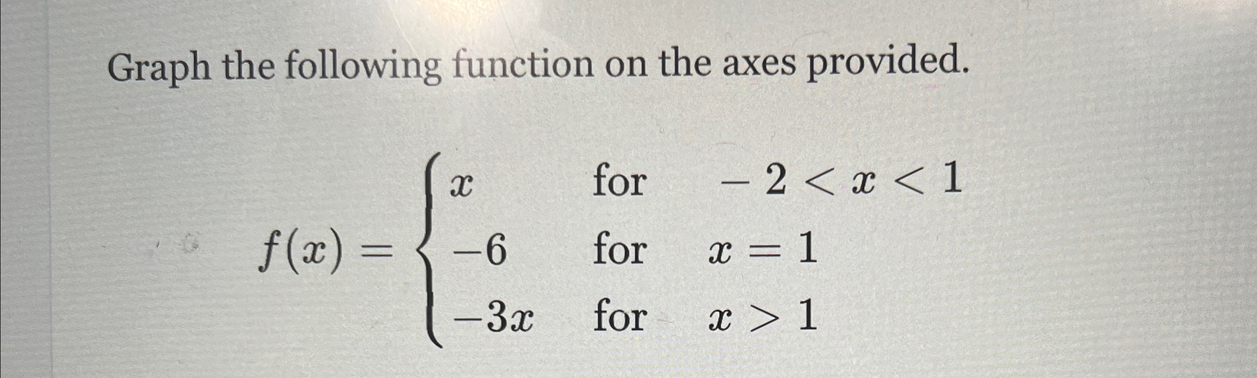 Solved Graph the following function on the axes | Chegg.com